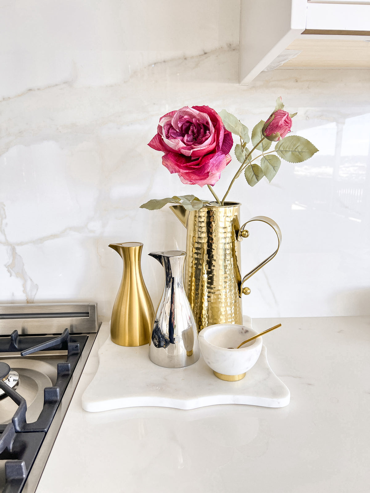 Gold Hammered Pitcher | HTS DECOR