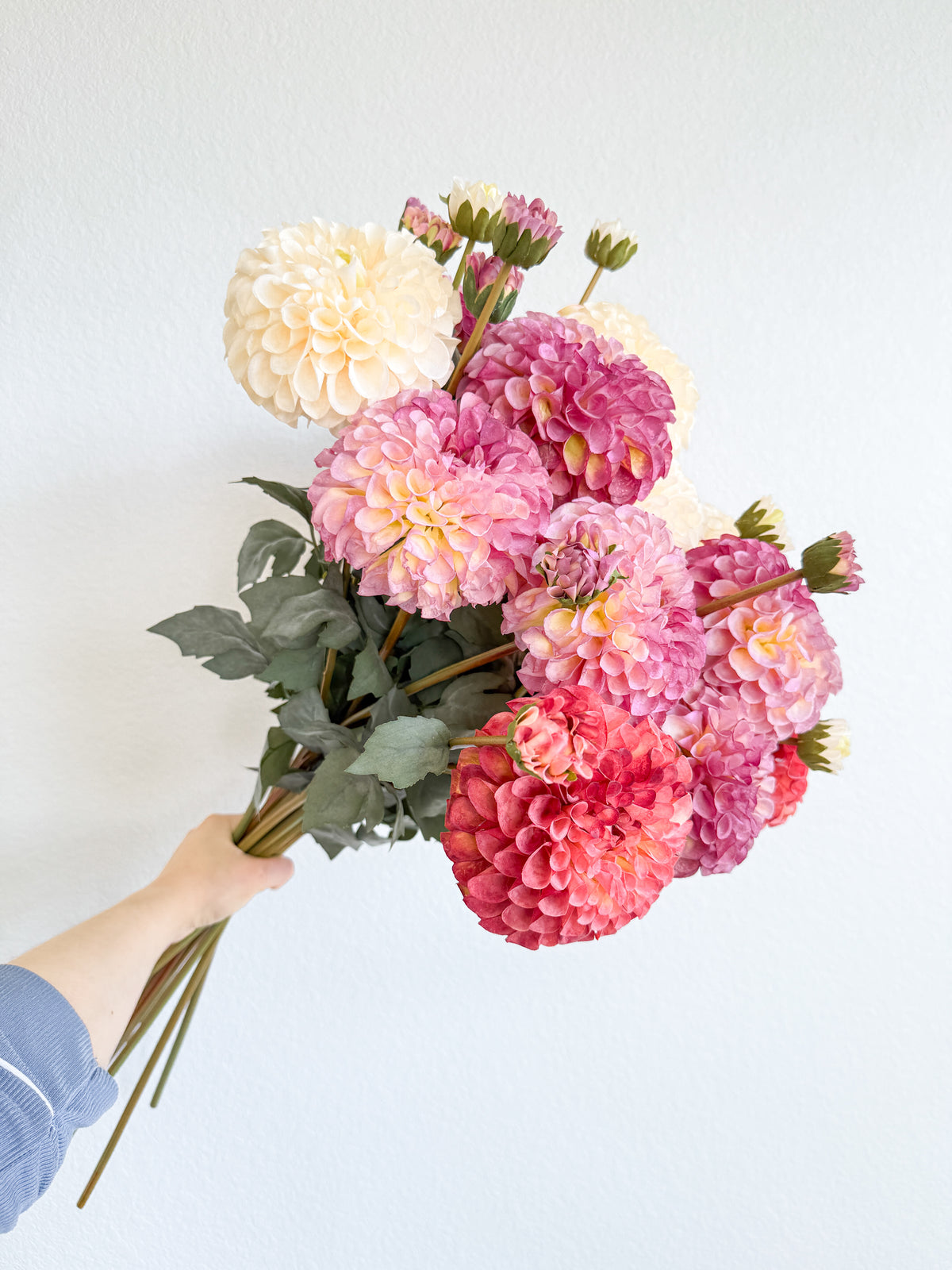 Artificial Realistic Dahlia Flower Stem (Pack of 3 Stems) | HTS DECOR