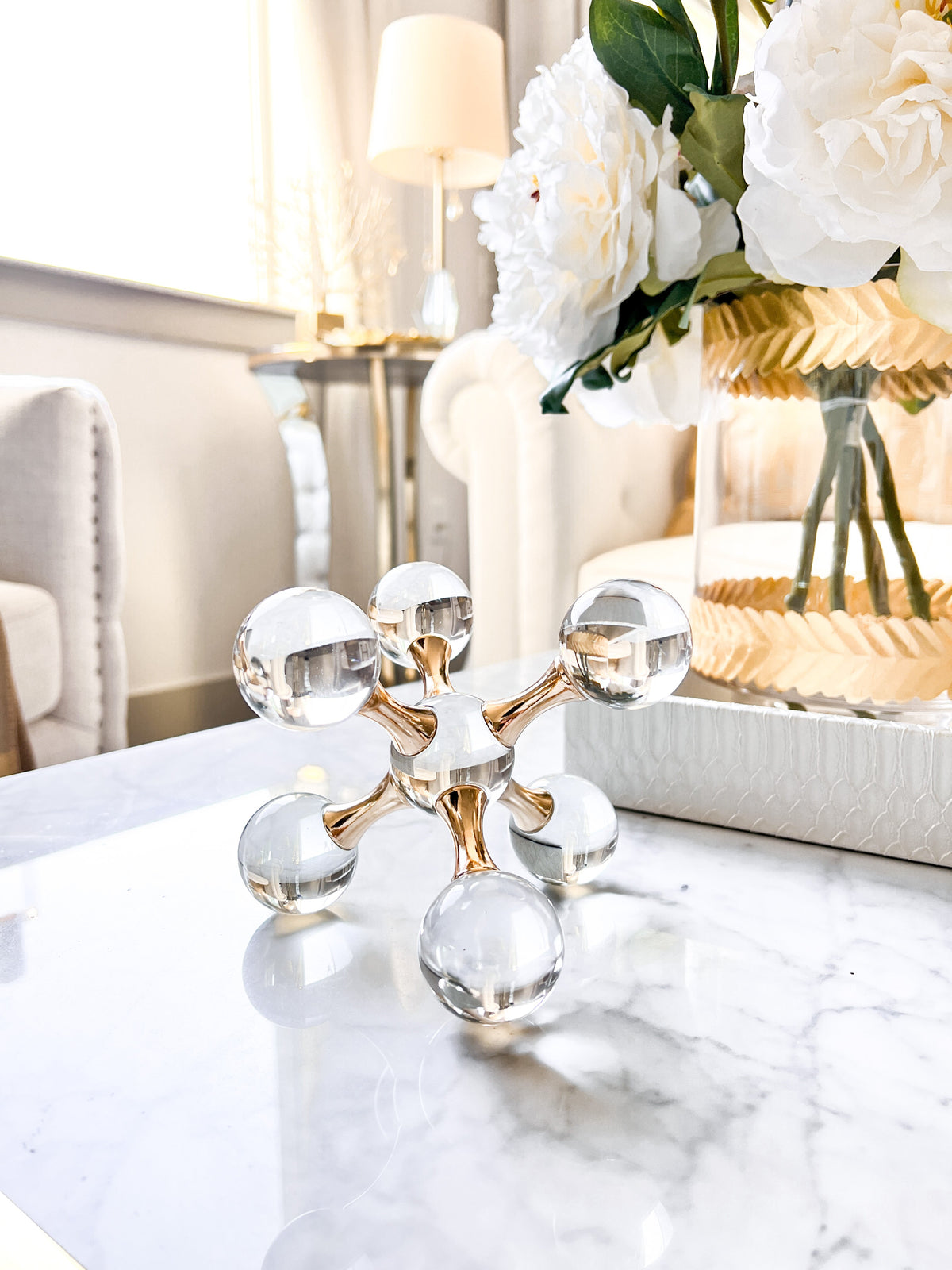 Gold Crystal Molecular Decorative Orb | HTS DECOR