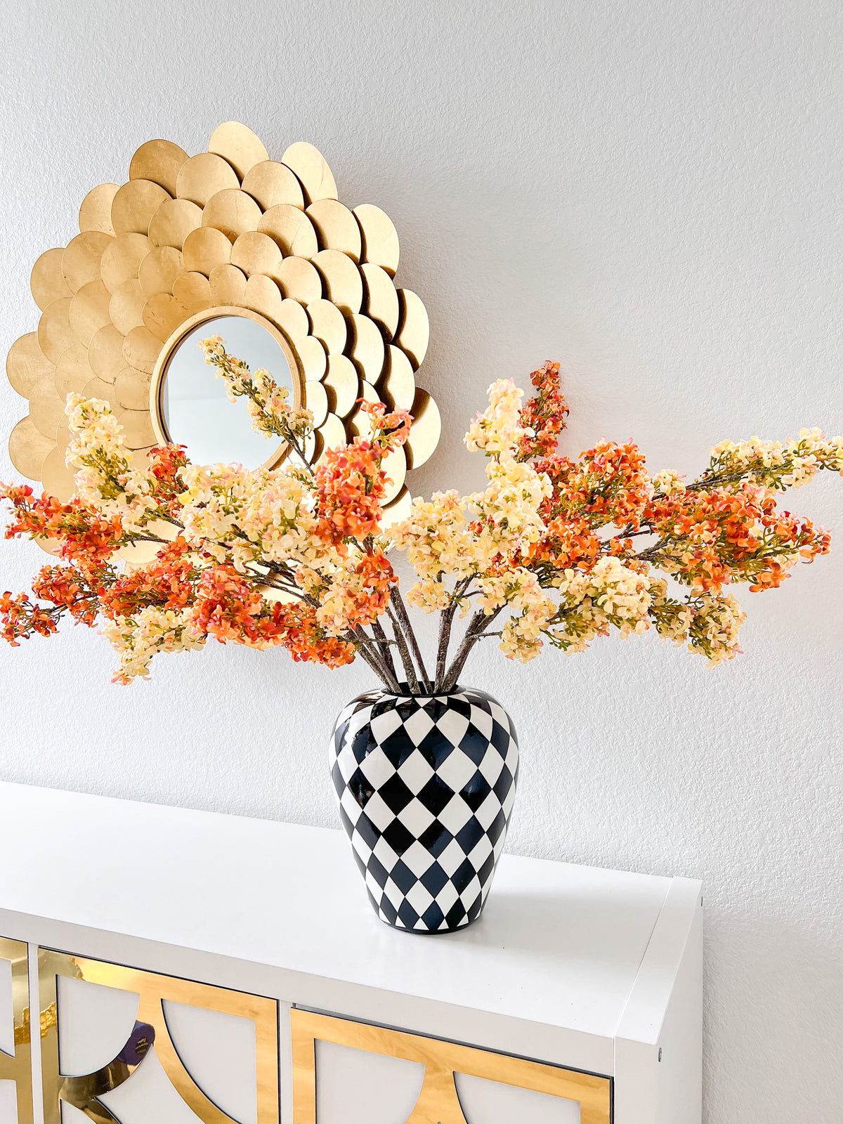 Faux Orange Fall Colors Stem (Pack of 3 Stems) | HTS DECOR