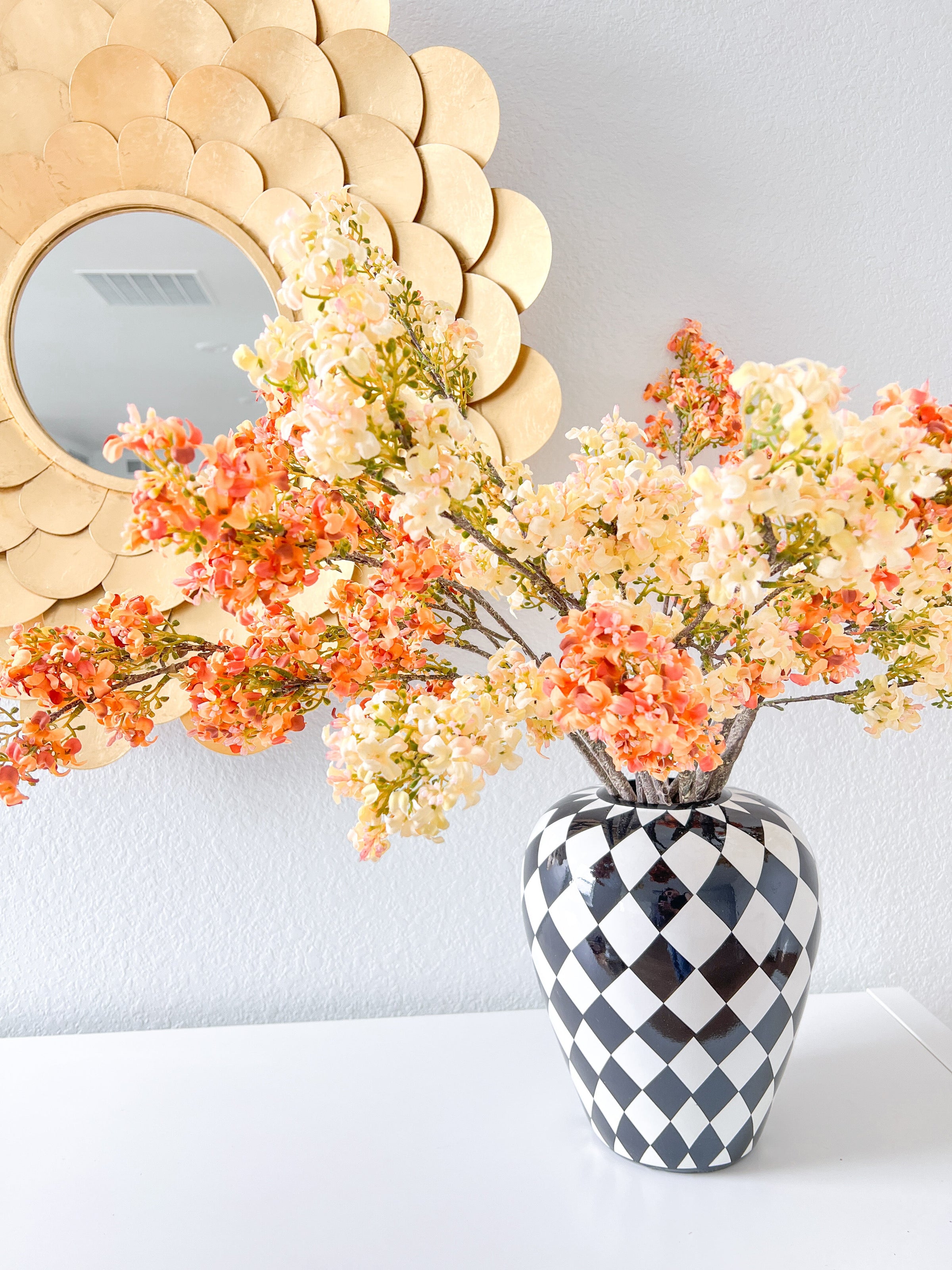 Faux Orange Fall Colors Stem (Pack of 3 Stems) | HTS HOME DECOR