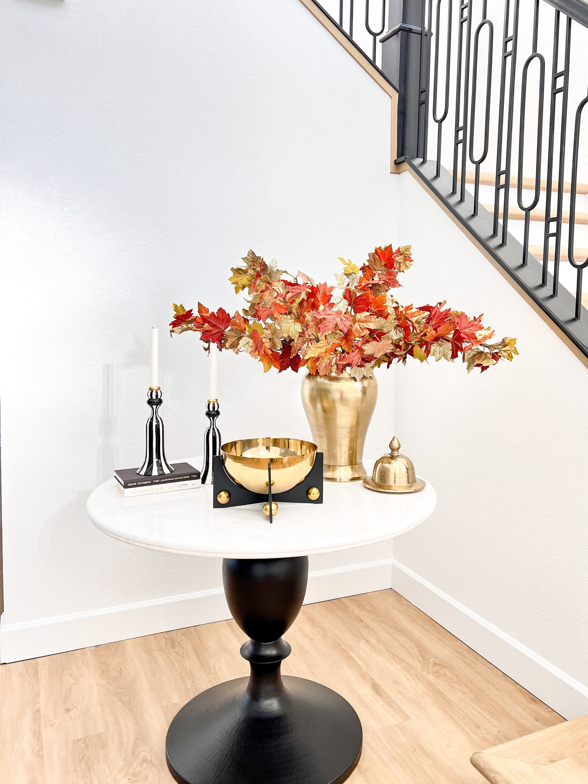 Gold Decorative Bowl on Black Stand (3 Sizes) | HTS DECOR