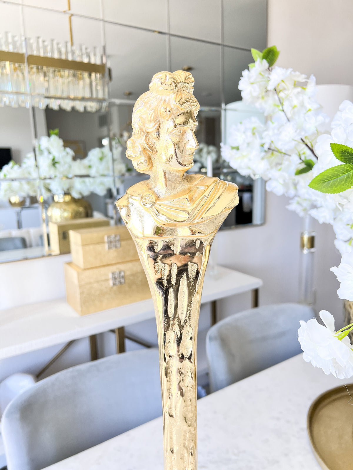 Gold Statue with Marble Base ( Two Styles) | HTS HOME DECOR