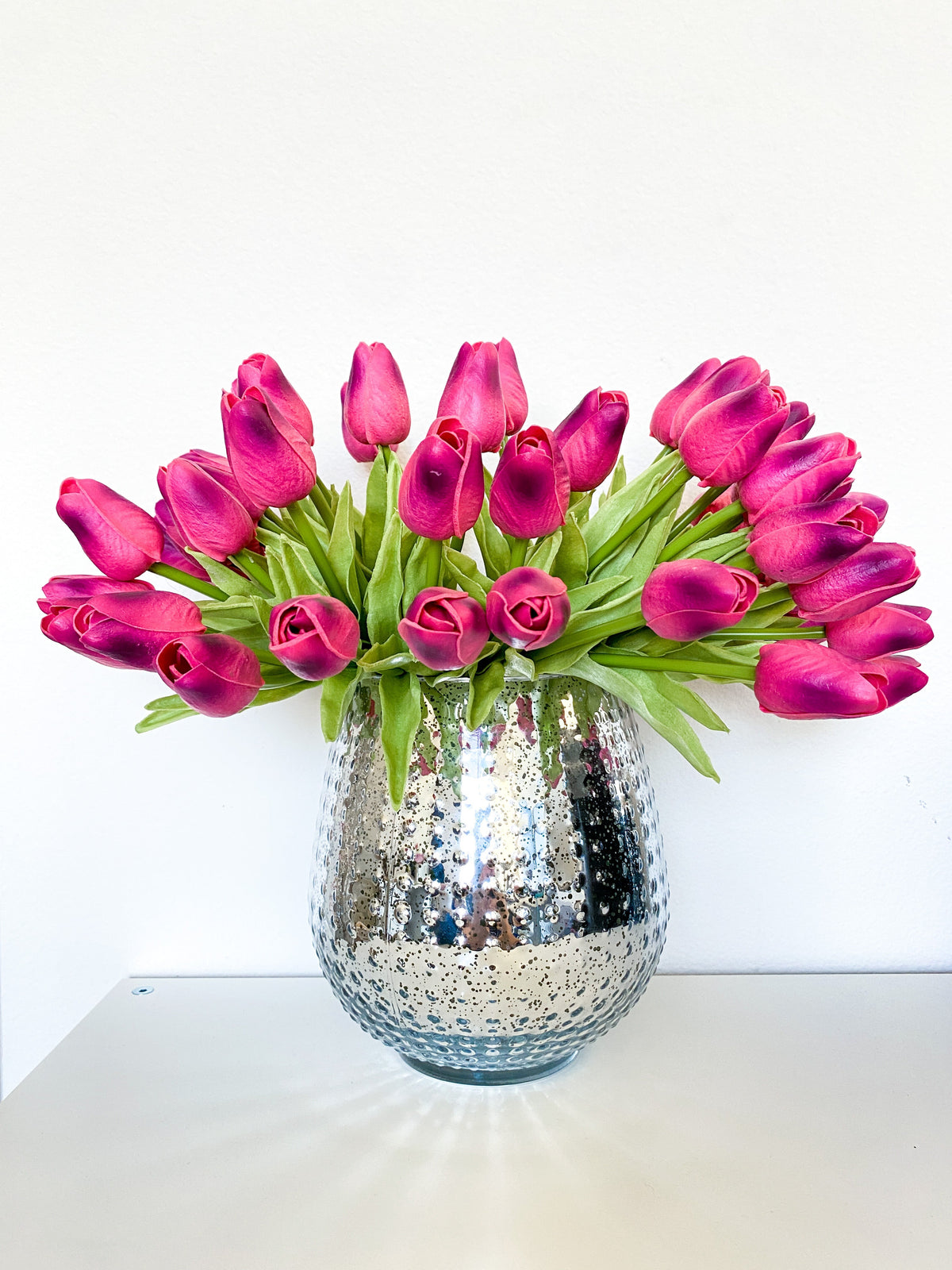 Silver Textured Glass Vase (Two Colors) | HTS DECOR