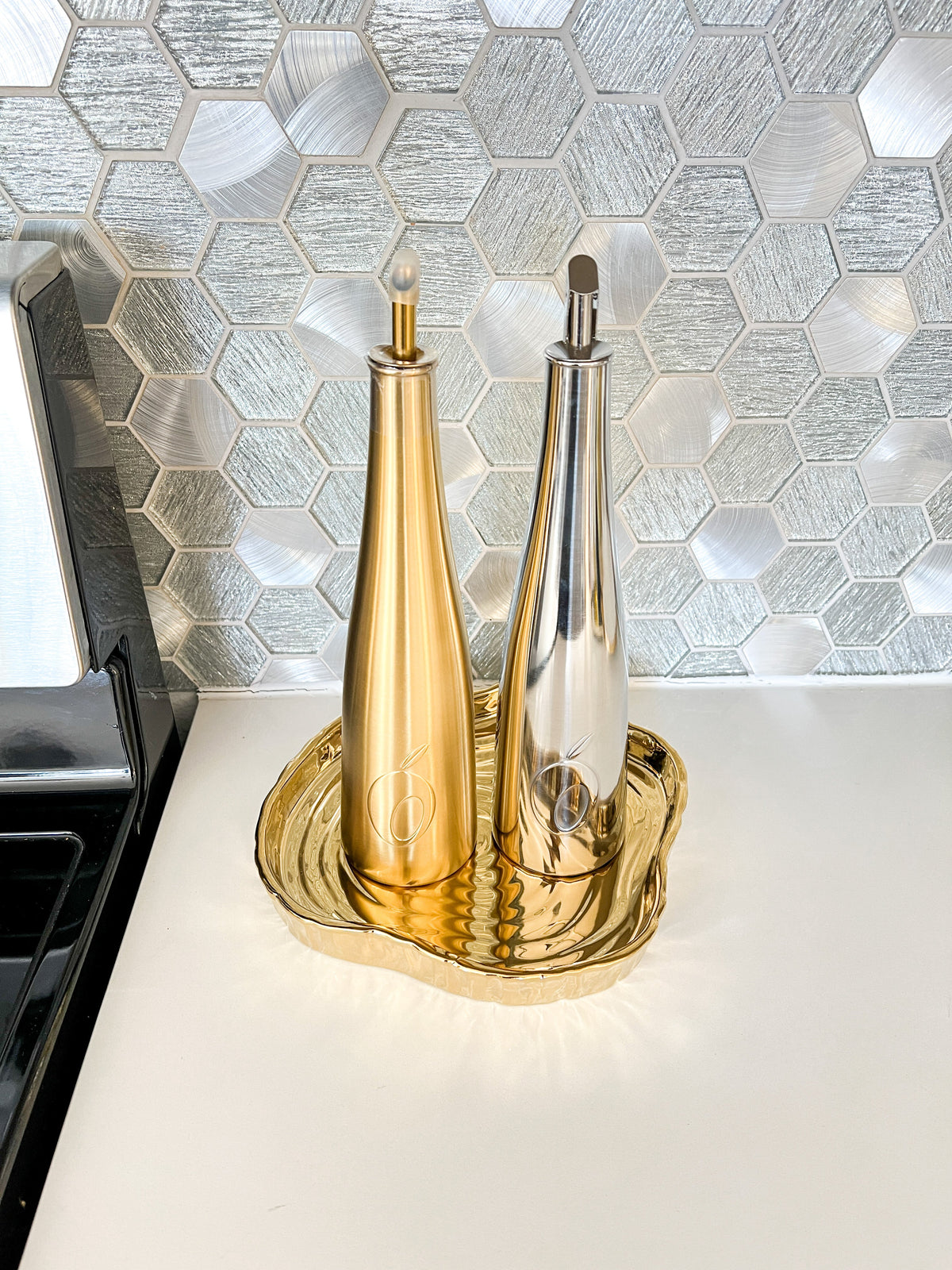 Small Gold Tree Bark Tray | HTS HOME DECOR