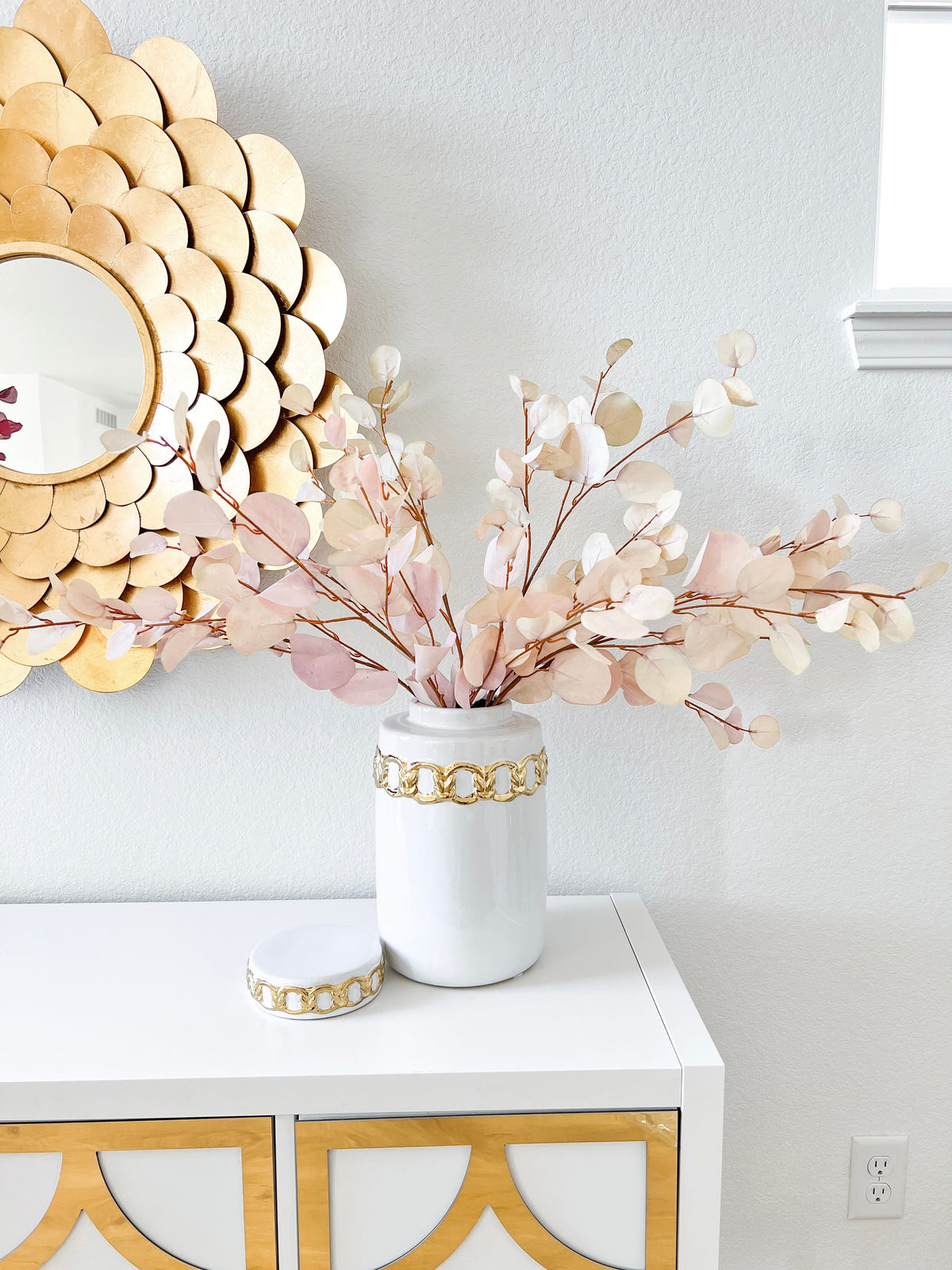 Faux Two Tone Pink Eucalyptus Stem (Pack of 3 stems) | HTS DECOR