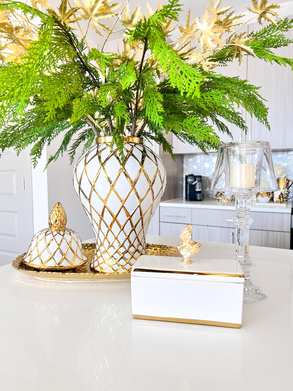 White Ceramic Decorative Box | HTS HOME DECOR